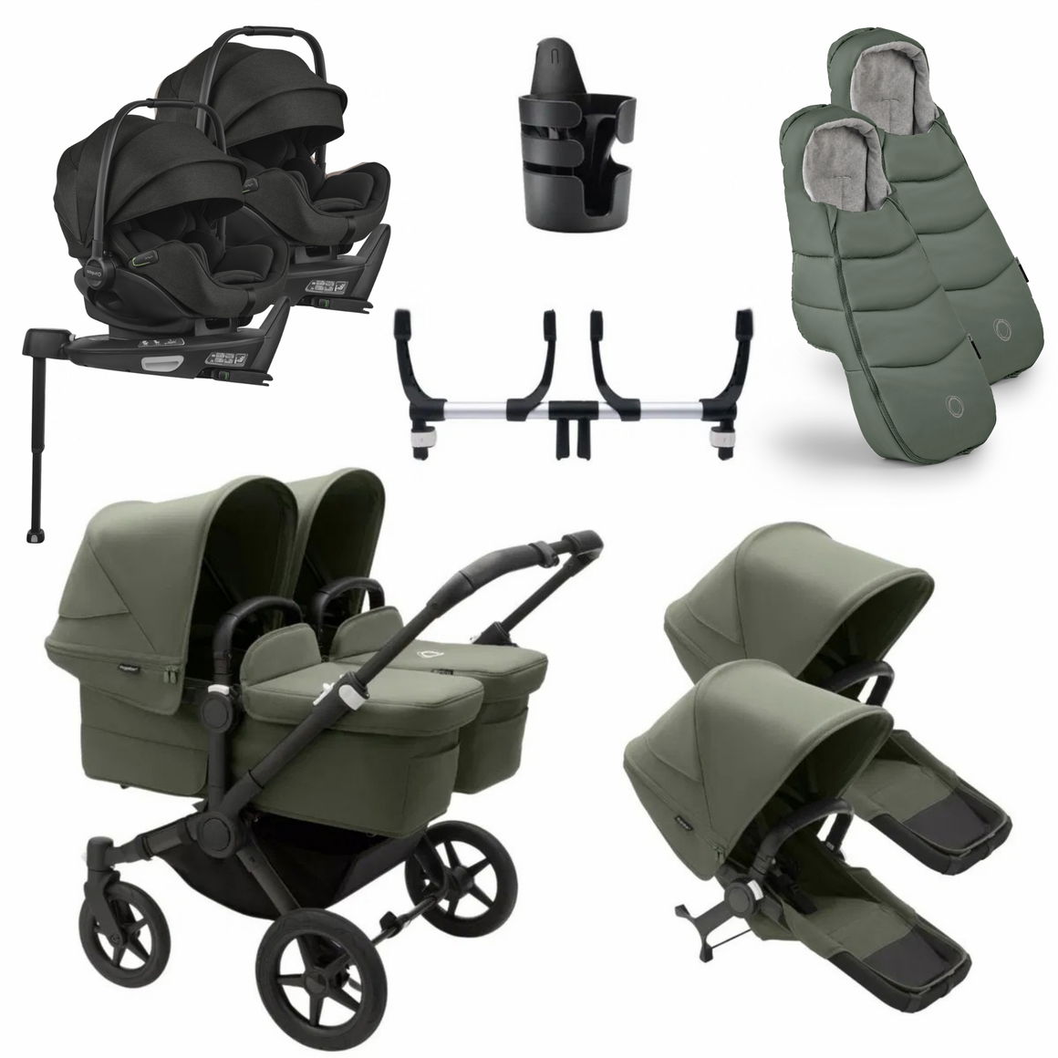 Bugaboo Donkey 5 Twin Zwillingskinderwagen Ultimate Bundle