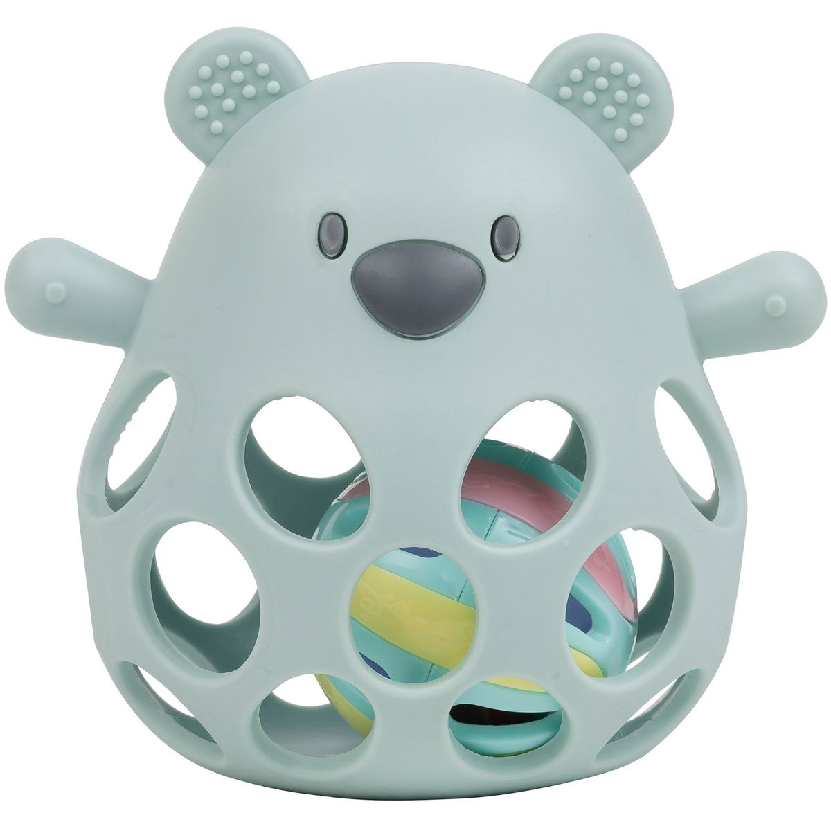 Nattou Silicone Rattle with Bear Ball | green | SW20979.1
