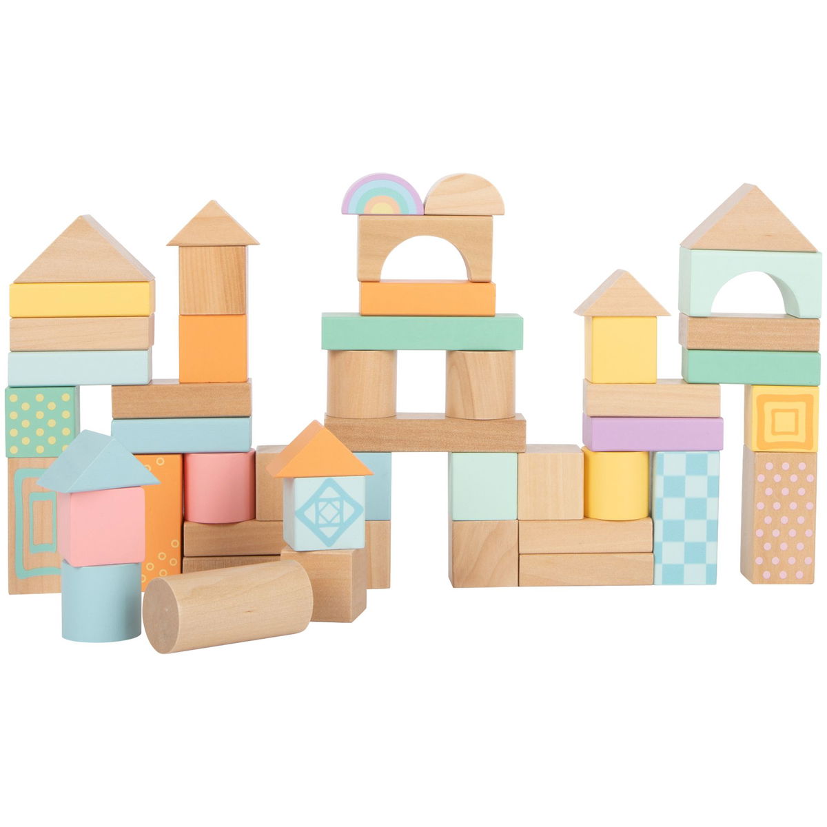 small foot wooden building blocks Pastel 50 pcs Buy Now