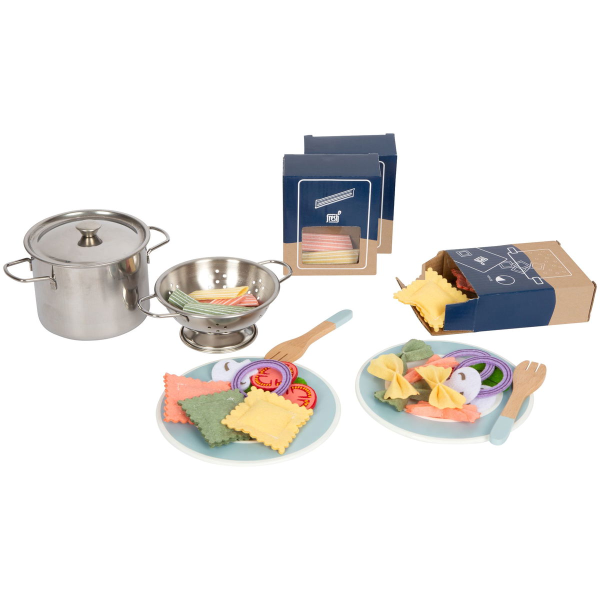 small foot Pasta Cooking Set | Wooden Play Kitchen - 4mybaby
